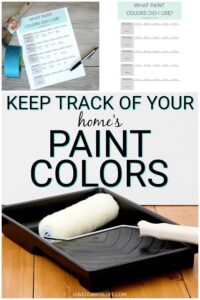 Keep Track of Paint Colors in Your Home with This FREE Printable ⋆ Love ...