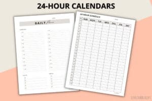 24 Hour Daily Schedule Template - 1 Page Layout (Printable) ⋆ Love Our ...