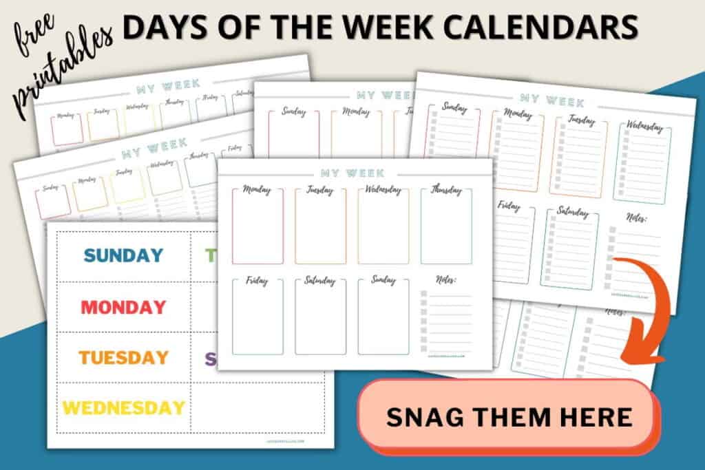FREE Printable Days of the Week Calendar- Home or Classroom ⋆ Love Our ...