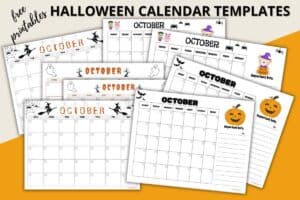 Halloween Calendar Template- FREE Month of October Printable ⋆ Love Our ...