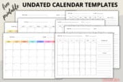 FREE Blank Undated Monthly Calendar Printable Template ⋆ Love Our Real Life