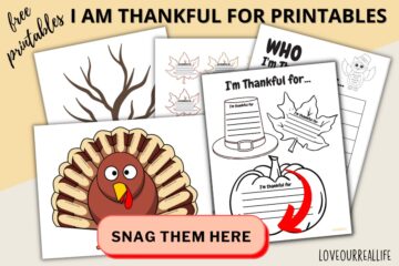 FREE I'm Thankful For Printable and Worksheets for Kids ⋆ Love Our Real ...