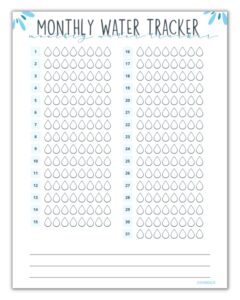 Free Monthly Water Tracker Printable (Meet Your Hydration Goals) ⋆ Love ...