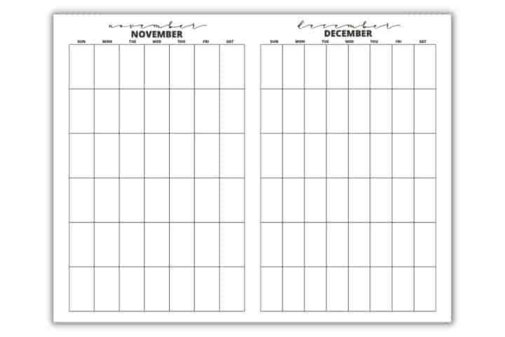 FREE Printable November & December Calendar Templates (2024) ⋆ Love Our ...