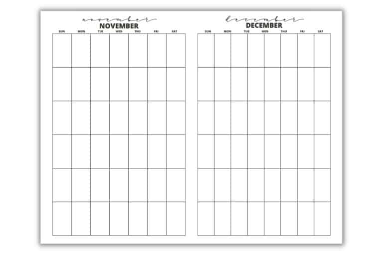 FREE Printable November & December Calendar Templates (2024) ⋆ Love Our ...