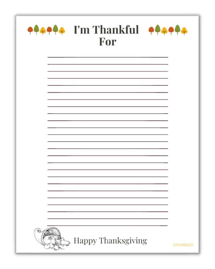 FREE I'm Thankful For Printable and Worksheets for Kids ⋆ Love Our Real ...