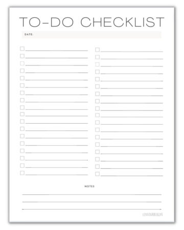 FREE Printable Checklist Templates - To Do Lists to Download ⋆ Love Our ...