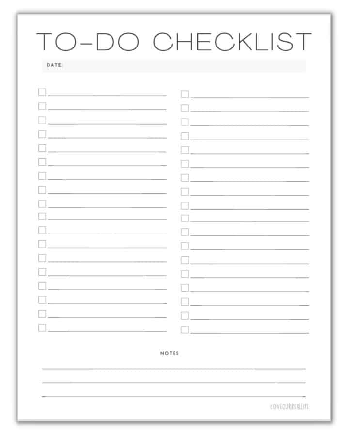 FREE Printable Checklist Templates - To Do Lists to Download ⋆ Love Our ...