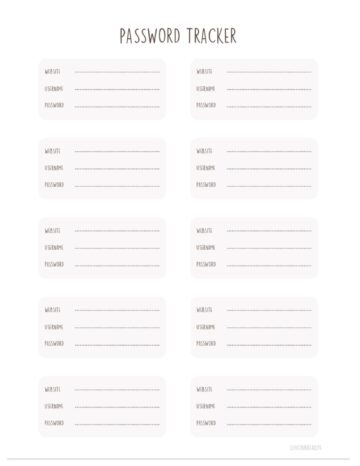 5 FREE Password Tracker Log Printable Templates to Download ⋆ Love Our ...
