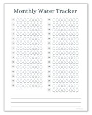 Free Monthly Water Tracker Printable (Meet Your Hydration Goals) ⋆ Love ...