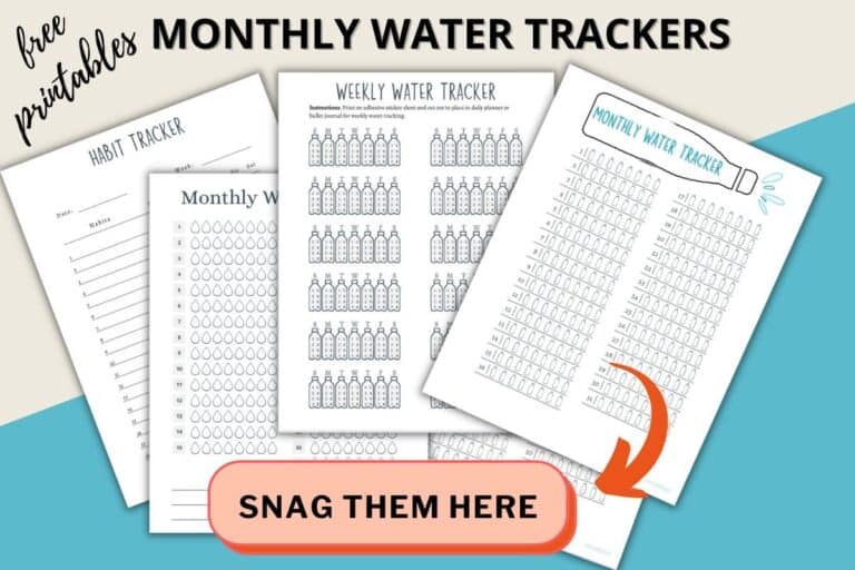 Free Monthly Water Tracker Printable (Meet Your Hydration Goals) ⋆ Love ...