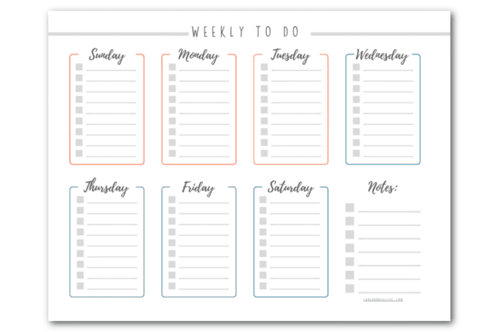 Weekly To Do List Templates-Printable and Easy To Use ⋆ Love Our Real Life