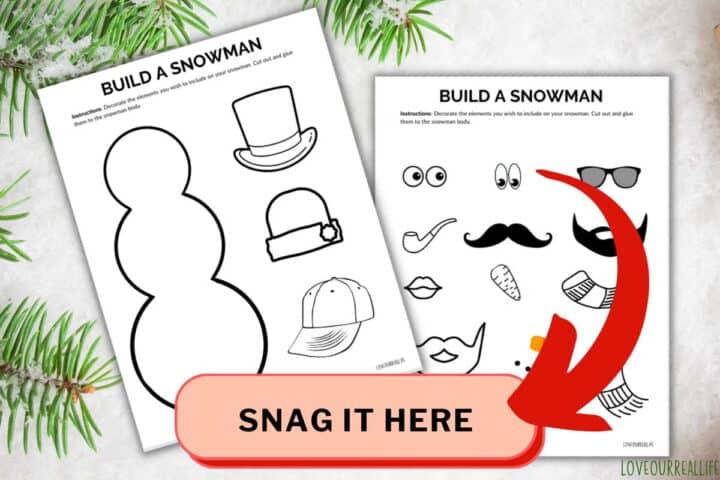FREE Build a Snowman Printable Template- Easy Craft for Kids ⋆ Love Our ...