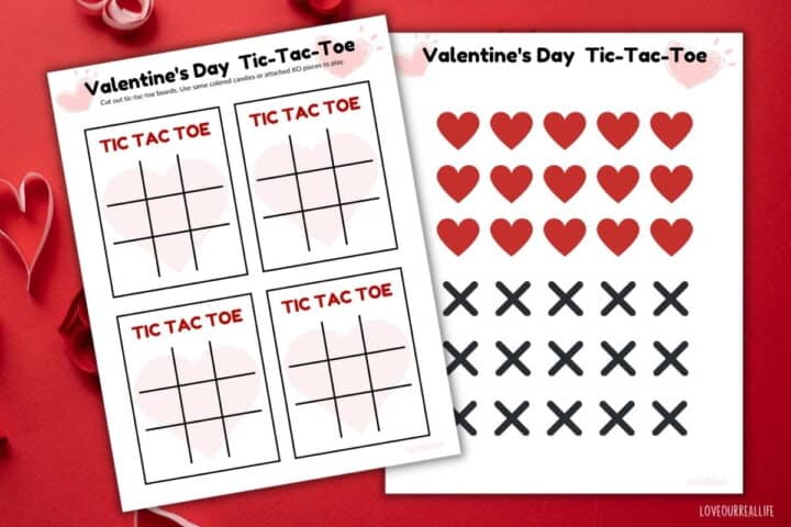 FREE Printable Valentine Tic Tac Toe Cards ⋆ Love Our Real Life