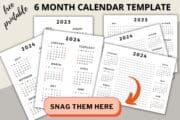 Six Months Calendar Printable - FREE Template ⋆ Love Our Real Life