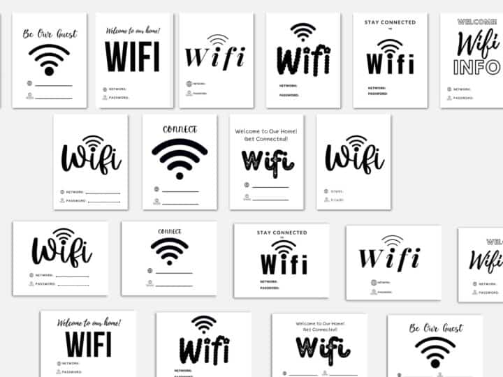 20 FREE Printable Wifi Password Sign Templates for Guests ⋆ Love Our ...