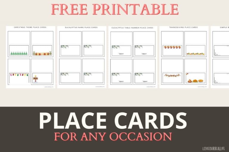 Free Place Card Printable Templates - For Any Occasion ⋆ Love Our Real Life