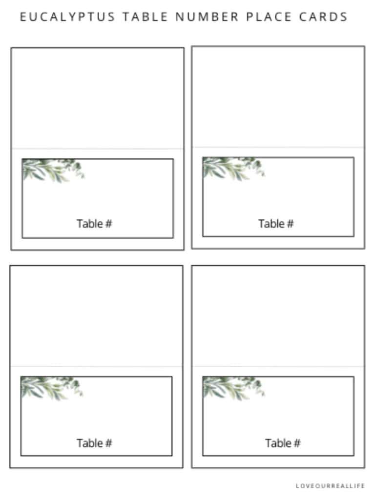 Free Place Card Printable Templates - For Any Occasion ⋆ Love Our Real Life
