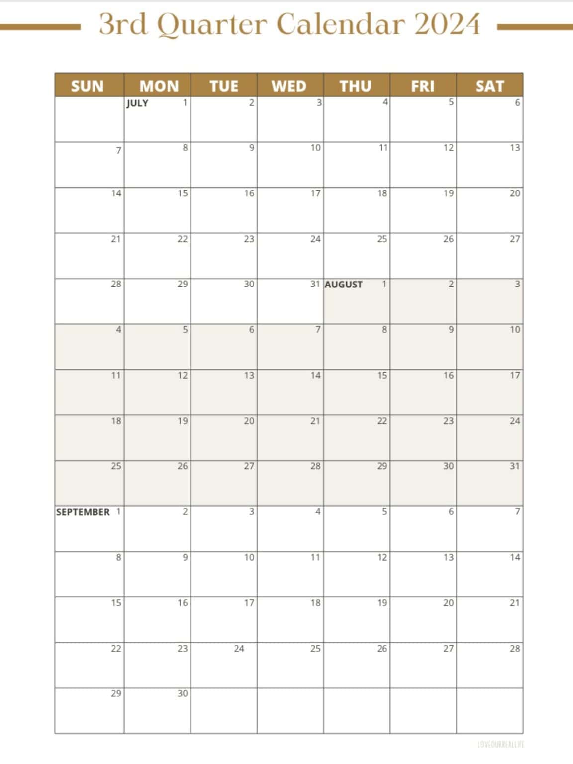 3 Month Calendar Printables: 2024 ⋆ Love Our Real Life