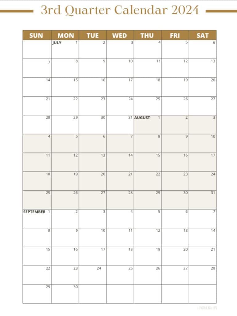 3 Month Calendar Printables: 2024 ⋆ Love Our Real Life