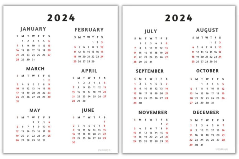 Six Months Calendar Printable - FREE Template ⋆ Love Our Real Life