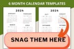 Six Months Calendar Printable - FREE Template ⋆ Love Our Real Life