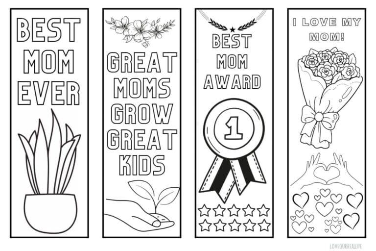 FREE Printable Bookmark Coloring Page: 12 Bookmarks to Color ⋆ Love Our ...