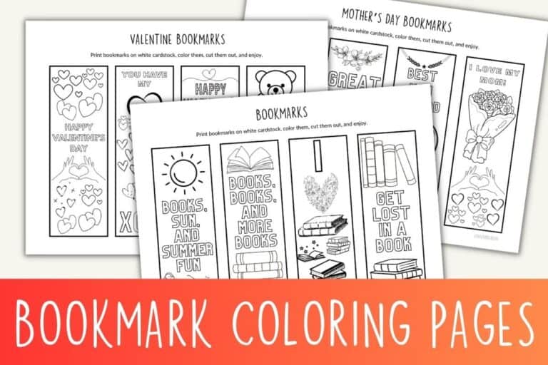 FREE Printable Bookmark Coloring Page: 12 Bookmarks to Color ⋆ Love Our ...