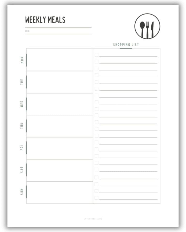 FREE Weekly Meal Planner Printable Templates: PDF Menu Plan ⋆ Love Our ...