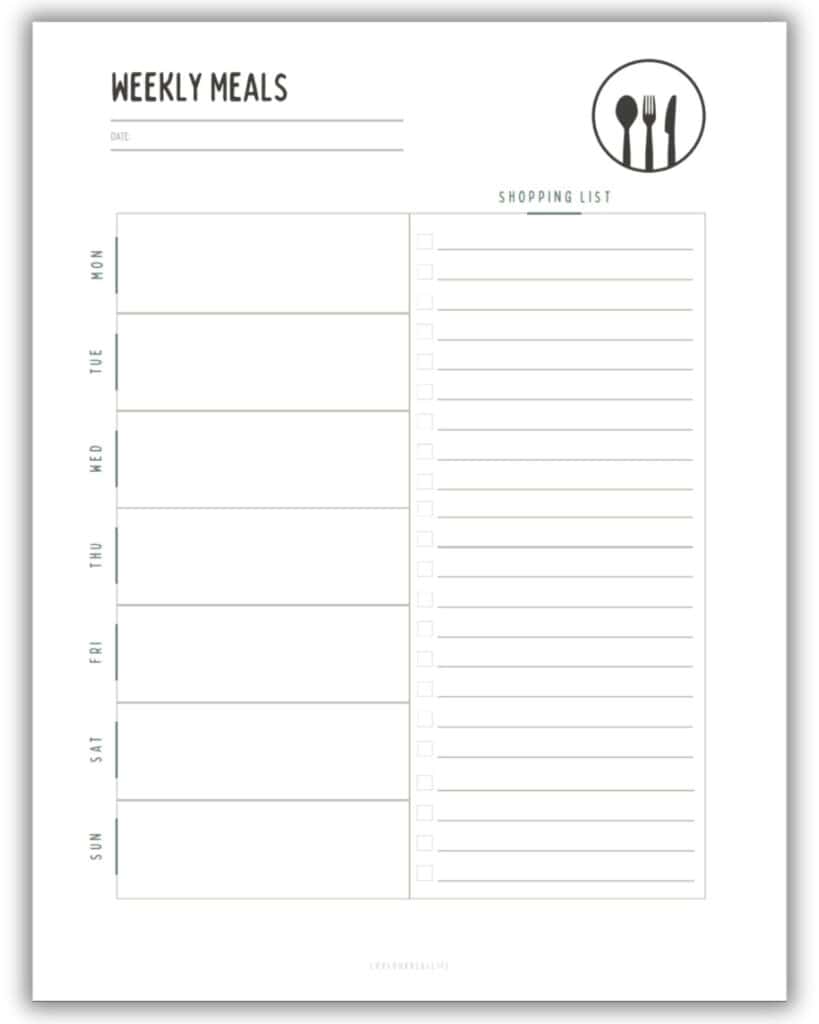 FREE Weekly Meal Planner Printable Templates: PDF Menu Plan ⋆ Love Our ...