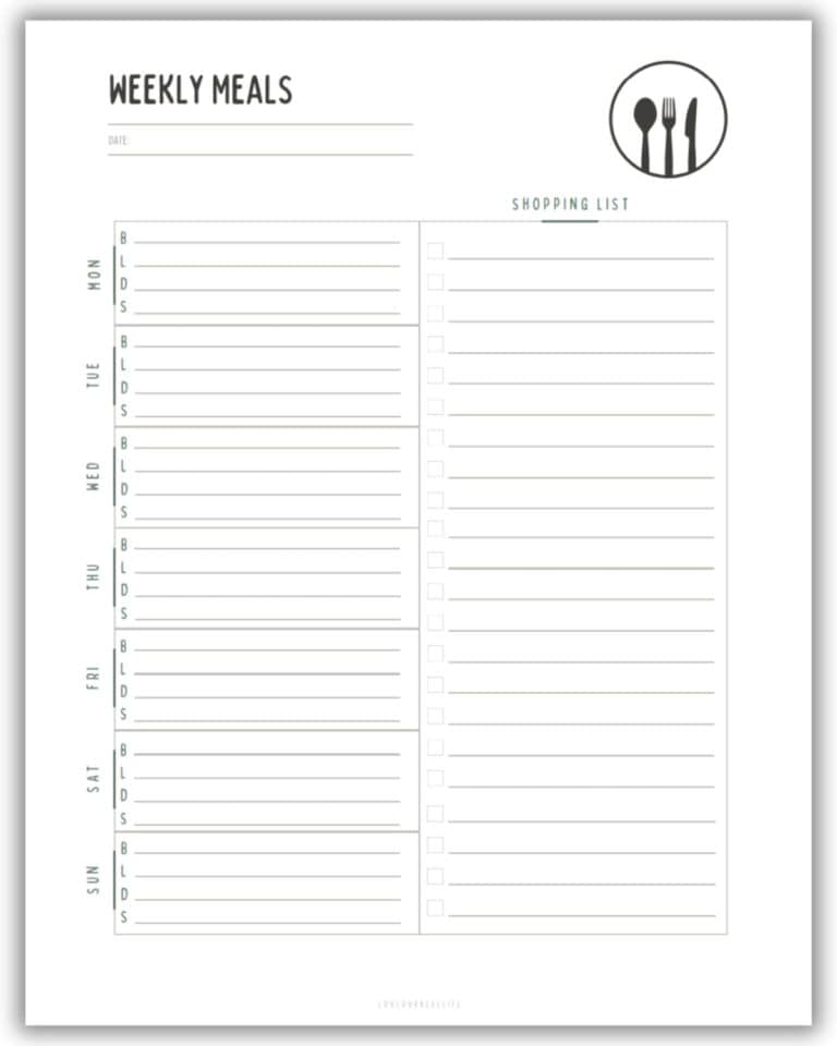 FREE Weekly Meal Planner Printable Templates: PDF Menu Plan ⋆ Love Our ...