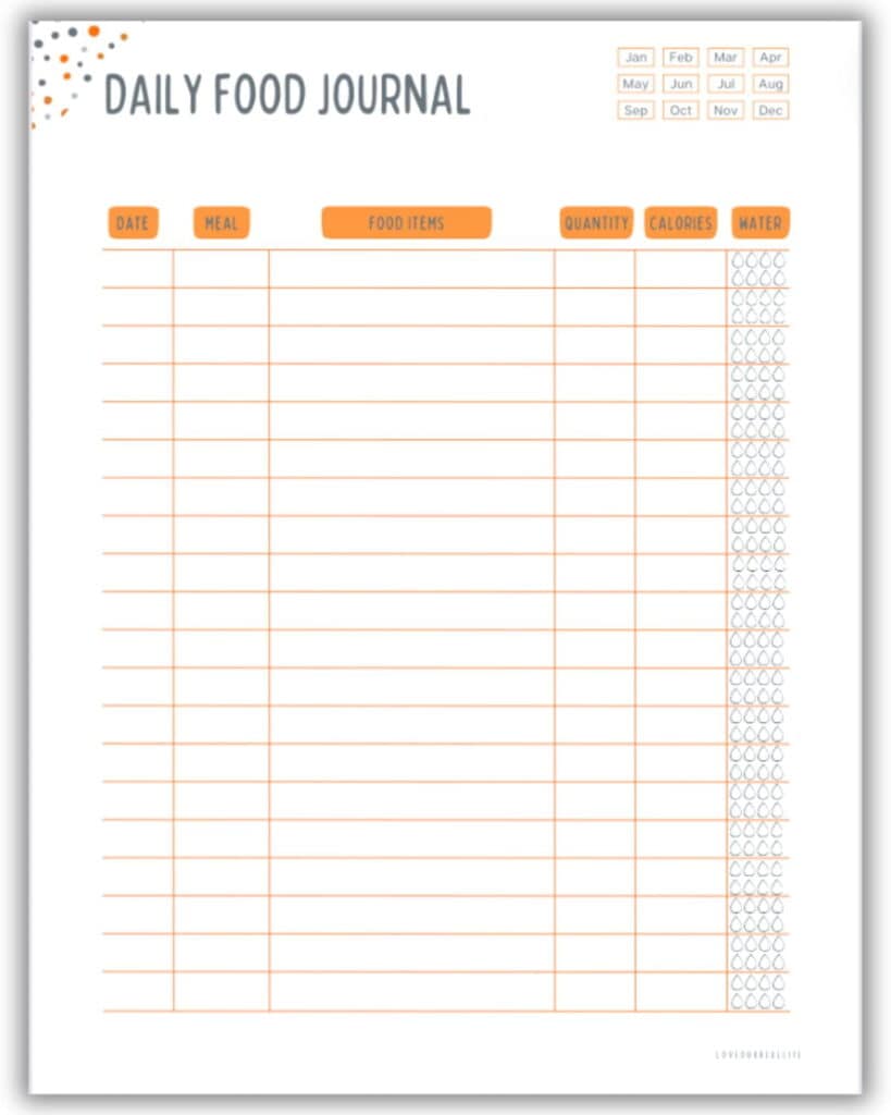 FREE Printable Food Journal Diary - PDF Template Tracker ⋆ Love Our ...