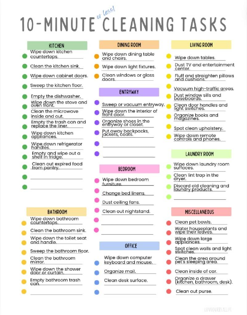 50 Quick and Easy 10-Minute Cleaning Tasks to Tidy Up Every Corner of ...