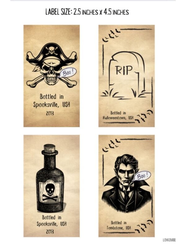 Spooky Halloween Potions Bottle Free Printable Labels ⋆ Love Our Real Life