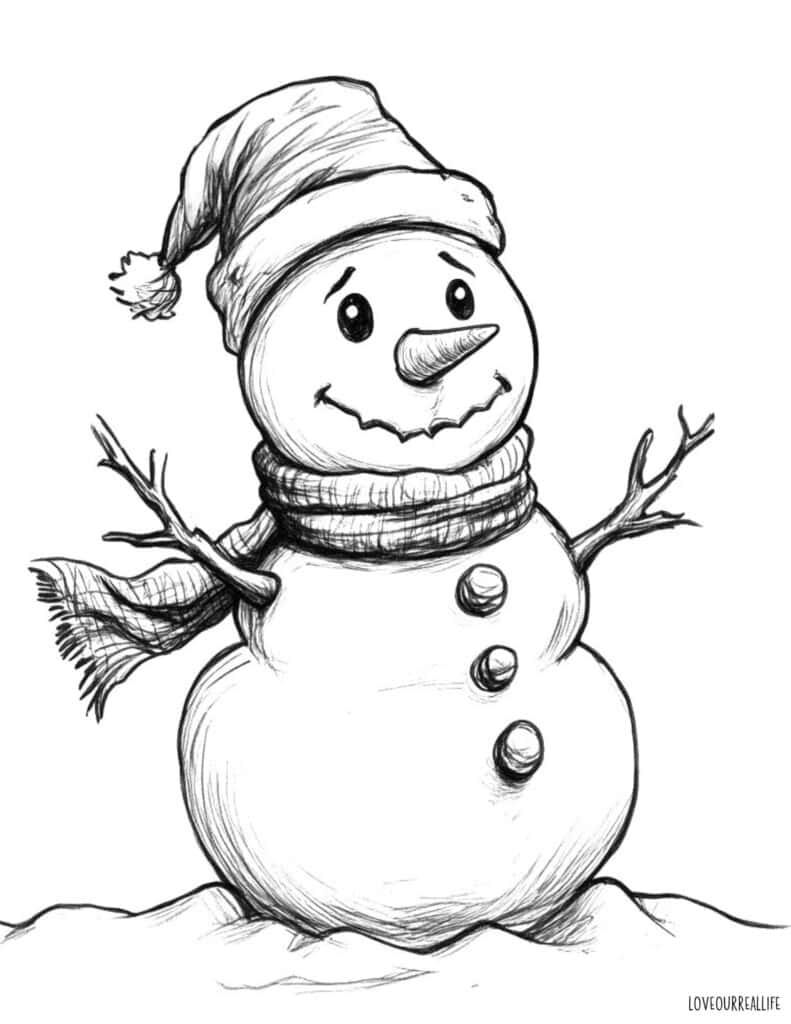 Adorable Snowman Coloring Pages for Kids and Adults to Enjoy ⋆ Love Our ...