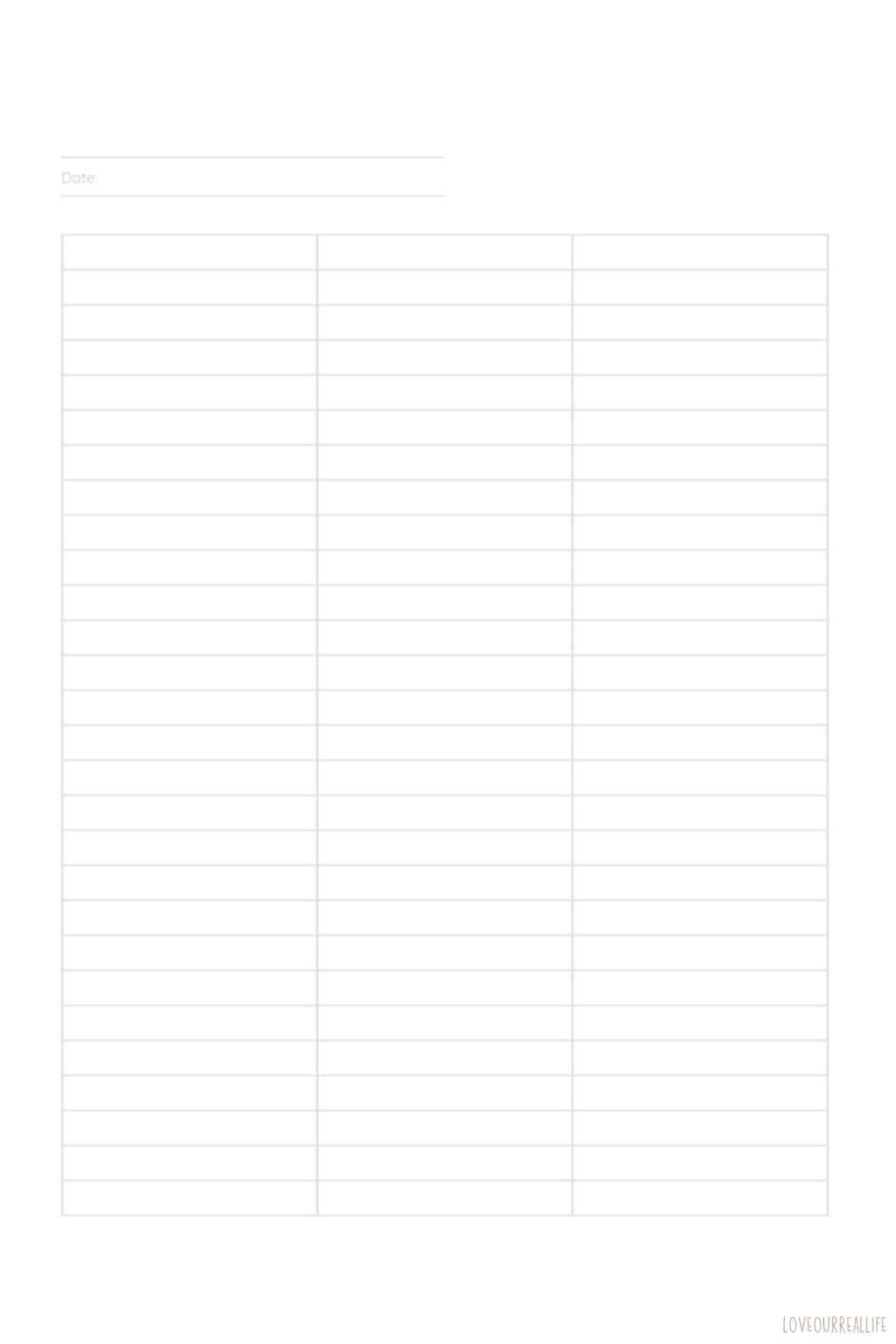 Organize Your Life with These Free 3-Column Templates ⋆ Love Our Real Life