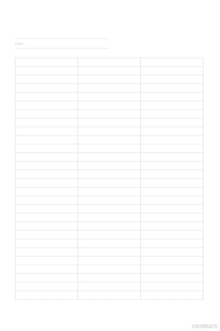 Organize Your Life with These Free 3-Column Templates ⋆ Love Our Real Life