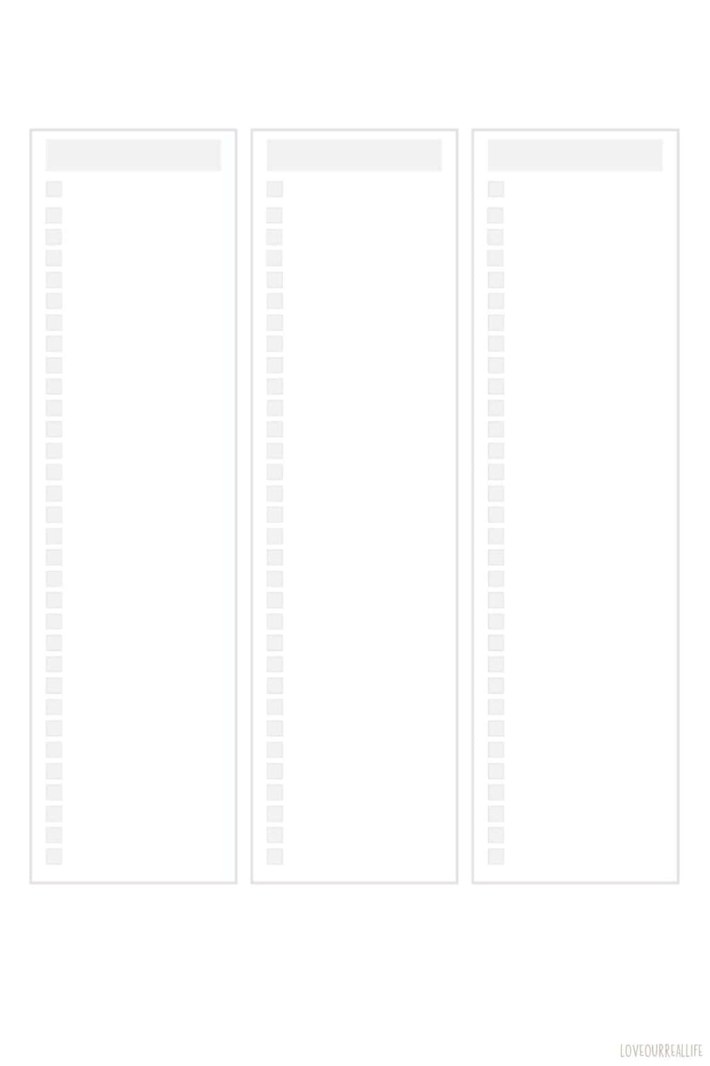 Organize Your Life with These Free 3-Column Templates ⋆ Love Our Real Life