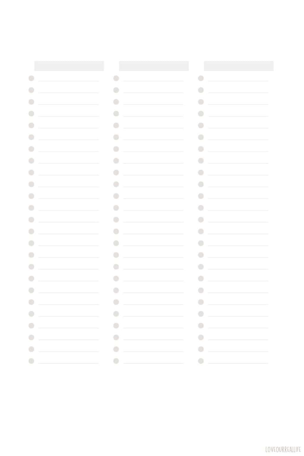 Organize Your Life with These Free 3-Column Templates ⋆ Love Our Real Life