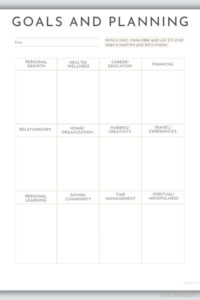 Free Goal Planning Worksheet: Setting Meaningful Goals in Every Area of ...