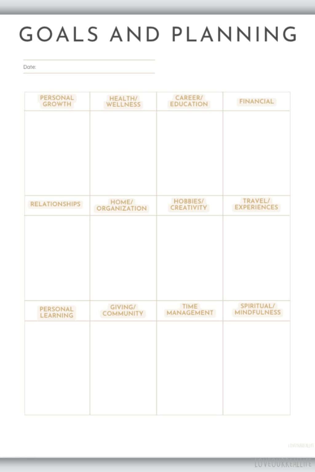 Free Goal Planning Worksheet: Setting Meaningful Goals in Every Area of ...