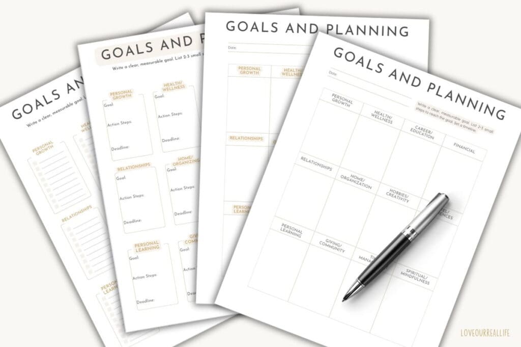 Free Goal Planning Worksheet: Setting Meaningful Goals in Every Area of ...