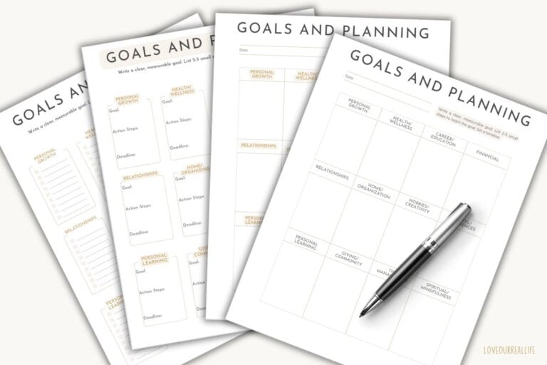 Free Goal Planning Worksheet: Setting Meaningful Goals in Every Area of ...
