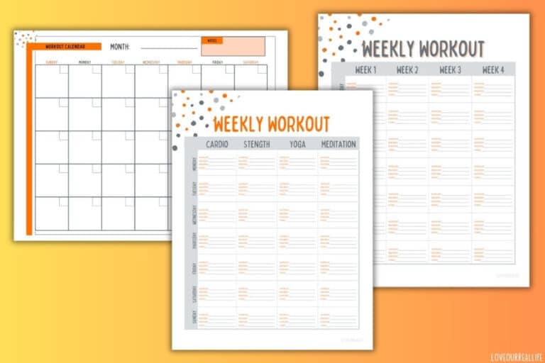 Workout Calendar Template: Achieve Your Fitness Goals ⋆ Love Our Real Life