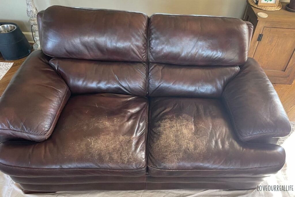 How to Restain Worn Leather Furniture with Rub and Restore ⋆ Love Our Real Life
