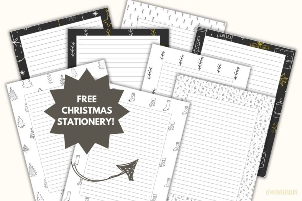 Christmas Stationery: Free Printables for Holiday Letters and Notes ⋆ ...