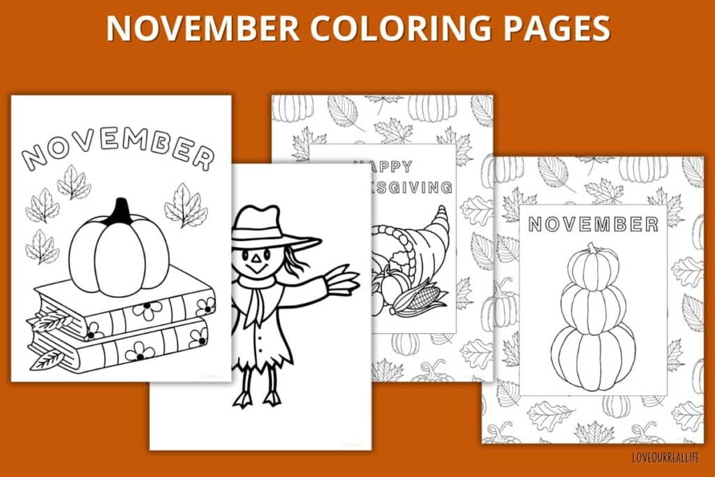 Free November Coloring Pages: 12 Printable Fall and Thanksgiving ...