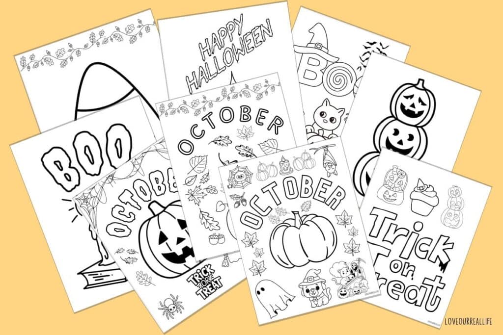Free October Coloring Pages: 9 Printable Fall and Halloween Designs ⋆ ...